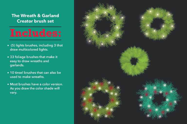 String Lights & Wreath Builder BUNDLE for Procreate - Studio Kitsch